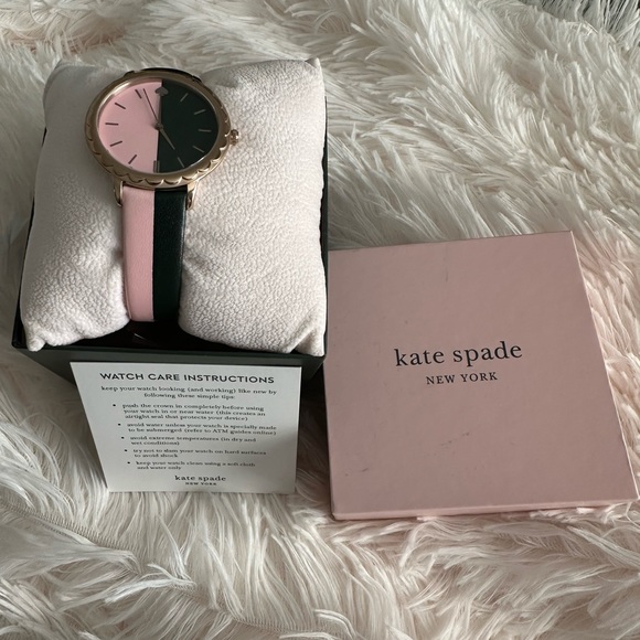 kate spade | Accessories | Kate Spade Pink And Black Watch Elegant ...
